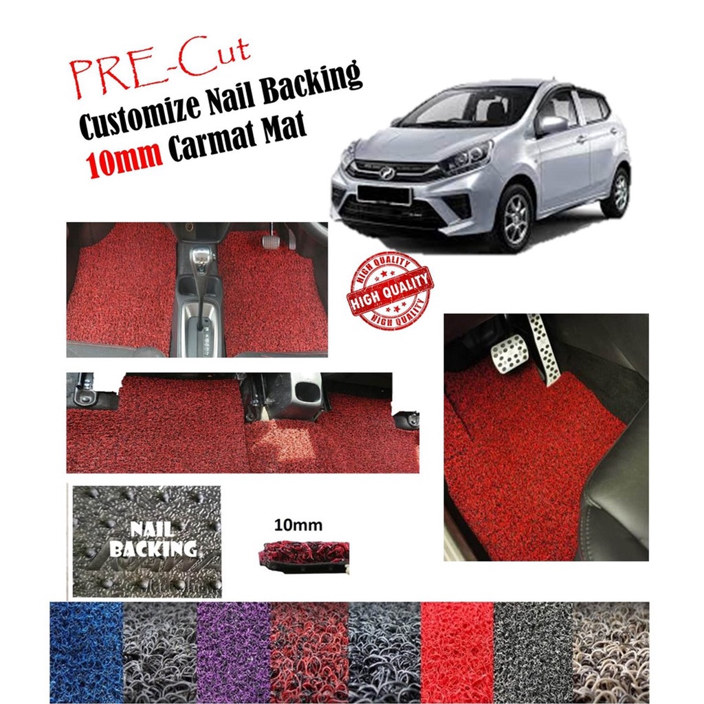 Perodua Axia 2014 ~ 2024 Customized Car Coil Floor Mat Carpet Nail ...
