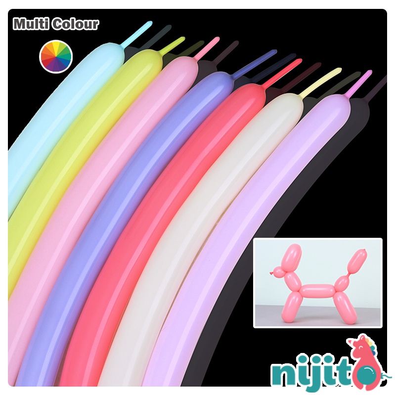 Nijito - 100Pcs 1.8g Macaron Candy Color Latex Long Balloons Birthday ...