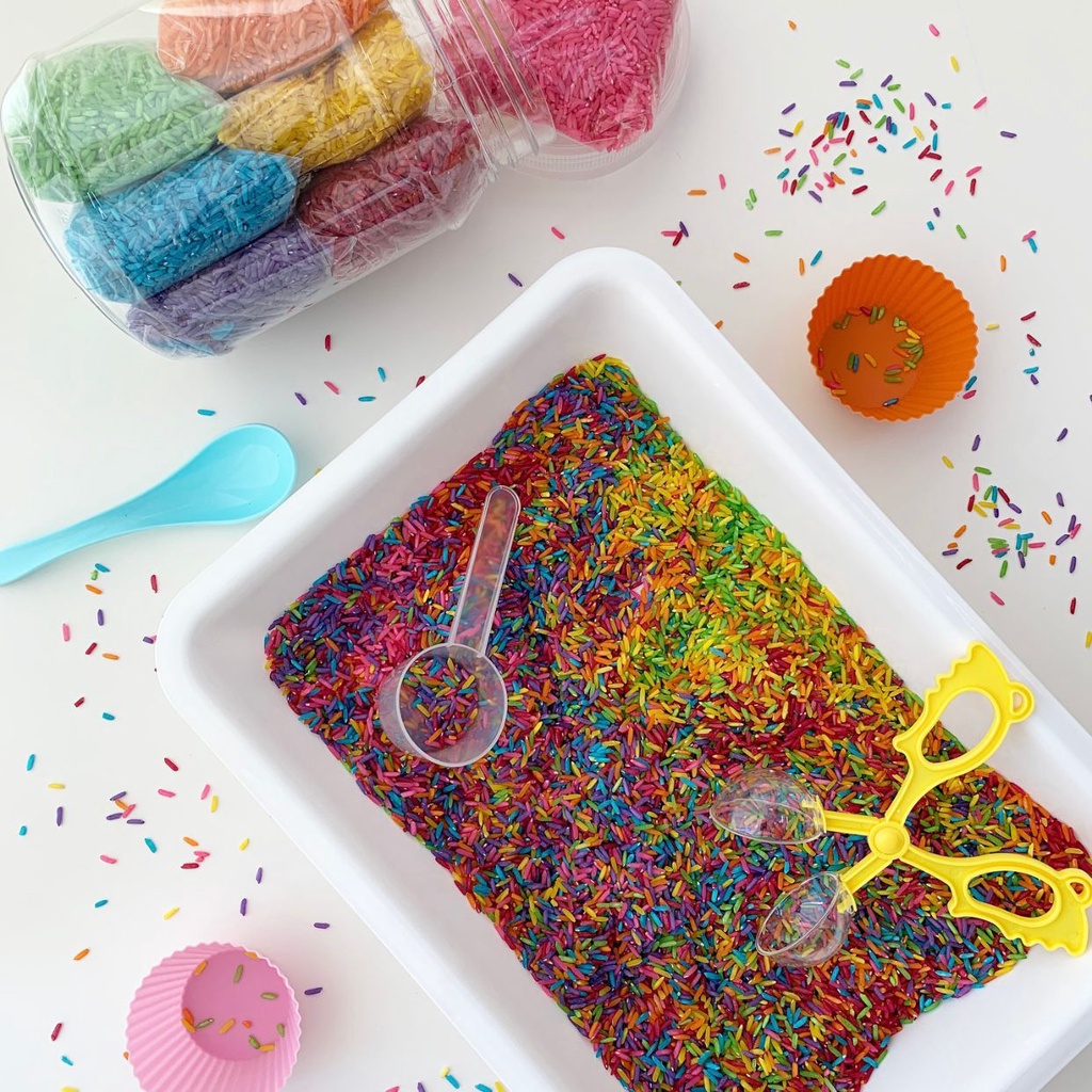 MESSY PLAY KIT - RAINBOW RICE Large 1kg (150g x 7 colours) | Shopee ...