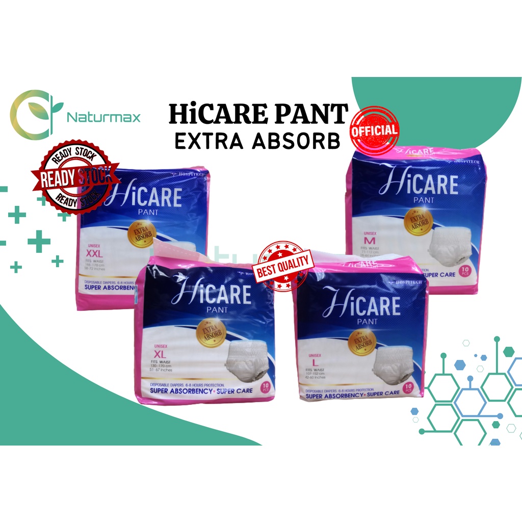 [READY STOCK] HiCARE Pant - Extra Absorb (10 pieces) | Shopee Malaysia