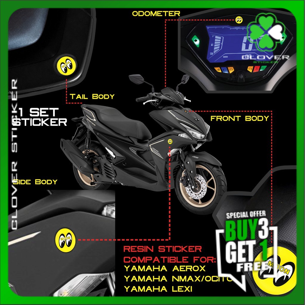 Mooneyes NMAX AND AEROX EMBLEM NMAX STICKER NMAX MOTORCYCLE STICKER 1 ...