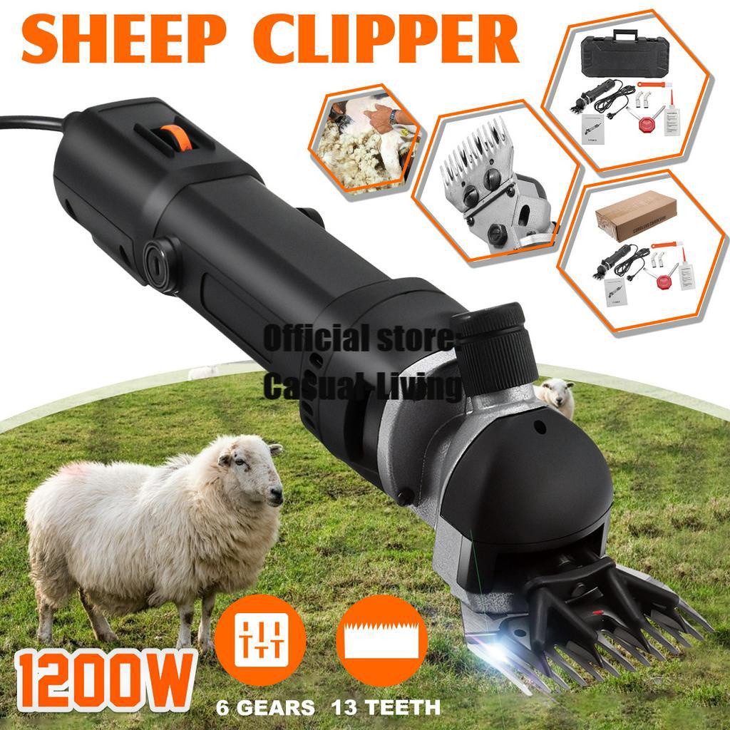 1200W Electric Sheep Pet Hair Clipper Shearing Kit 6 speed Shear Wool ...