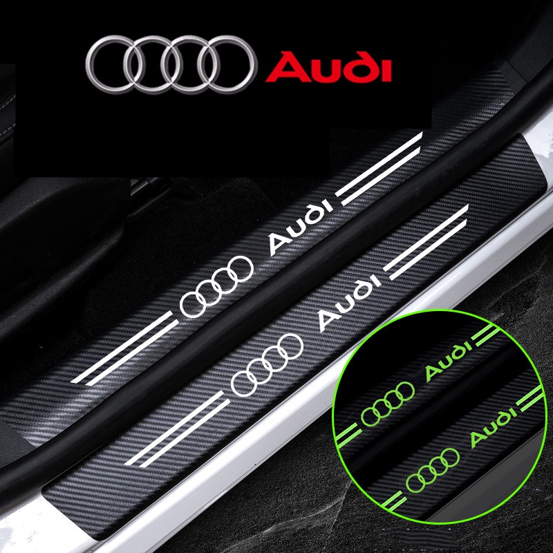 4PCS Car Door Sill Protector Carbon Fiber Auto threshold protect ...