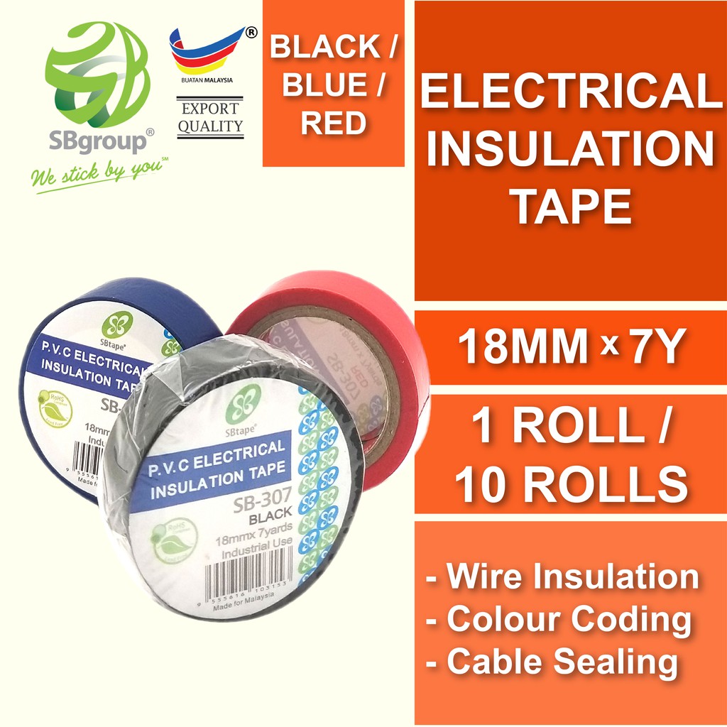 PVC Electrical Wire Insulation Tape 18mm x 7y (SB28) | Shopee Malaysia