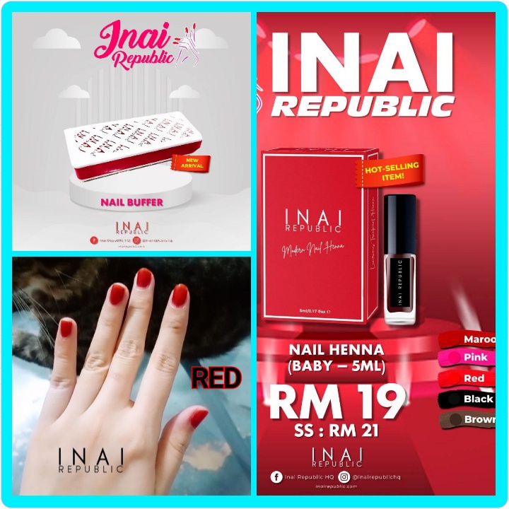 ORIGINAL INAI REPUBLIC; MODERN NAIL HENNA Inai Kuku; Henna Peel Off ...