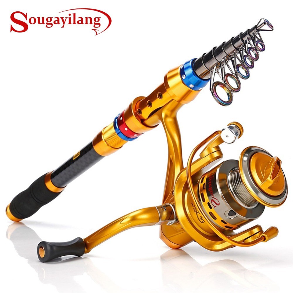Sougayilang Telescopic Saltwater Freshwater Fishing Rod Portable ...