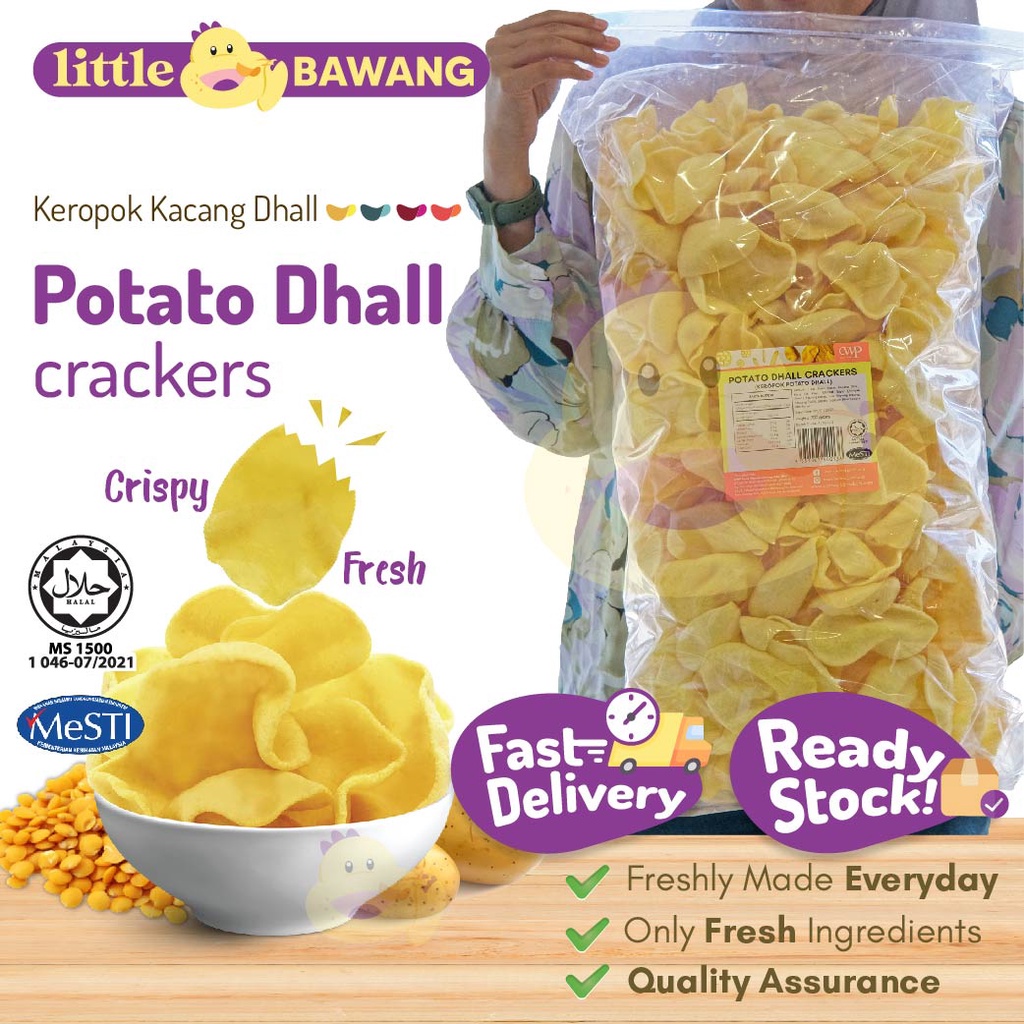Dhall Potato Crackers Keropok Kacang Dhall 200g 700g | Shopee Malaysia