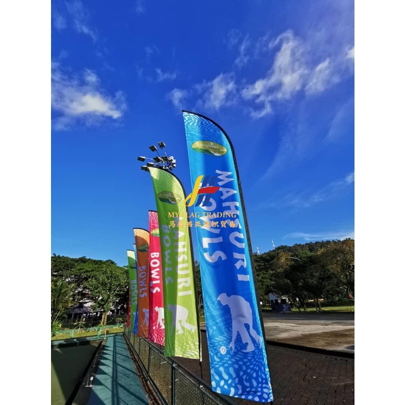(3 Layers Material) Feather Flag / Beach Flag / Wind Flag2 Side ...