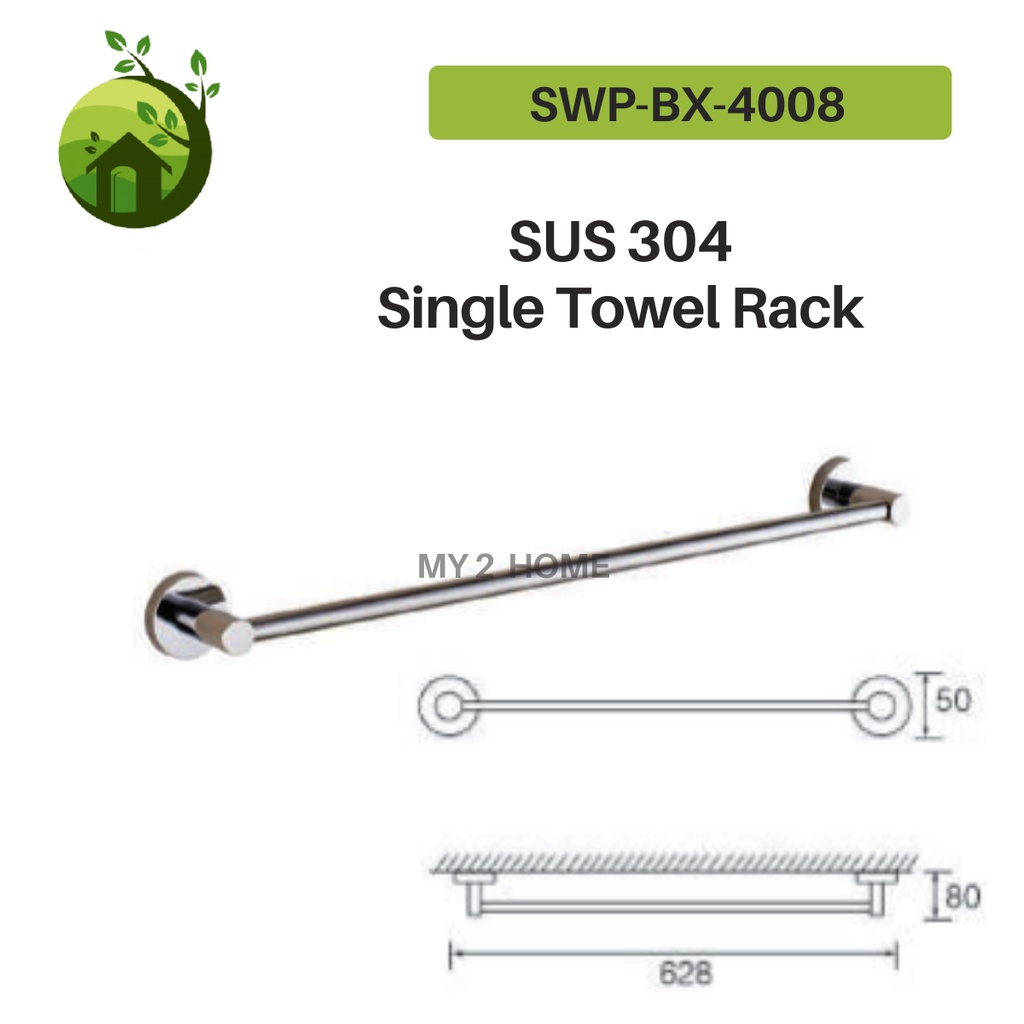SANIWARE Stainless Steel Bathroom Towel Rack Wall Mounted Toilet Towel ...