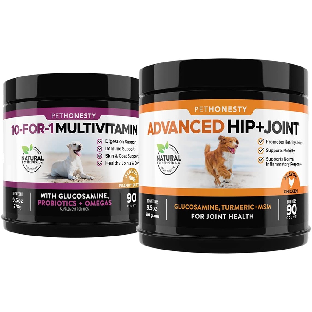 PetHonesty 10 in 1 Multivitamin + Advanced Hip + Joint Soft Chew ...