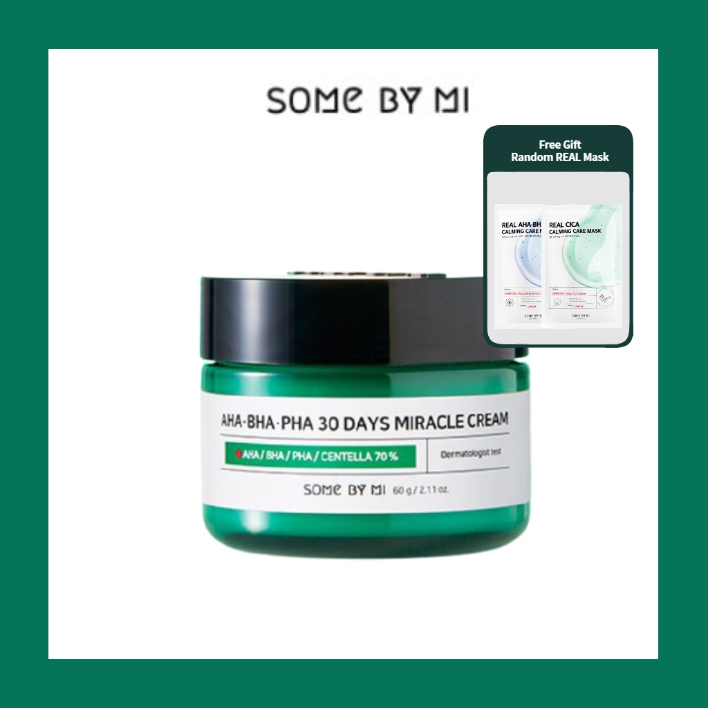 SomeByMi AHA BHA PHA 30 Days Miracle Cream 50g + Random REAL Mask 2sheets | Shopee Malaysia