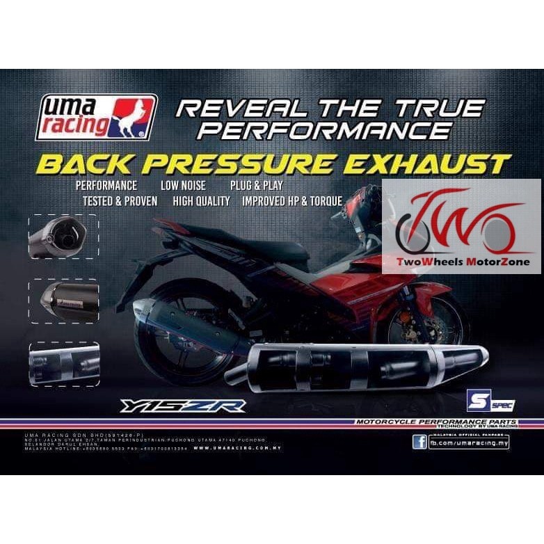 N01 Y15ZR EXHAUST MUFFLER RACING CUTTING STANDARD UMA RACING 32MM BACK ...