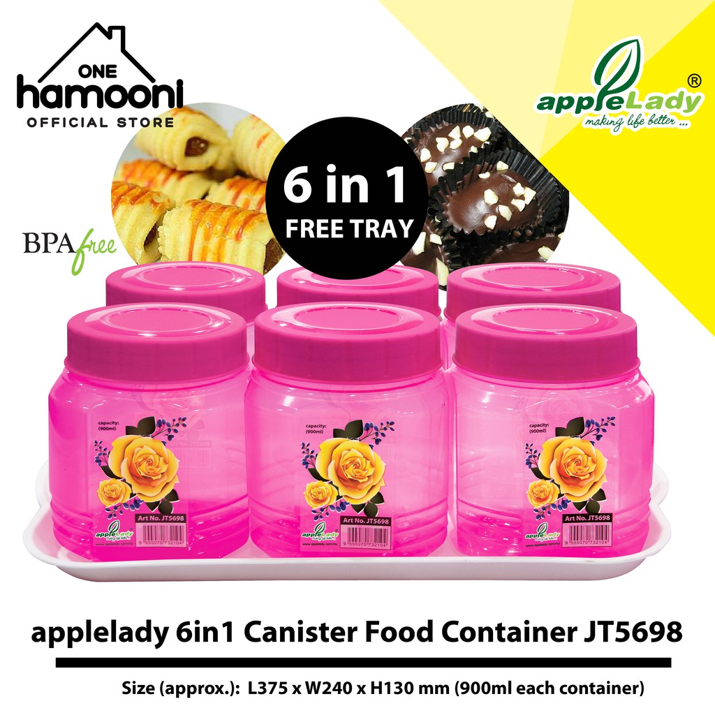 [PROMO] Applelady 6 in 1 Canister Food Container set/Food Jar/Round ...