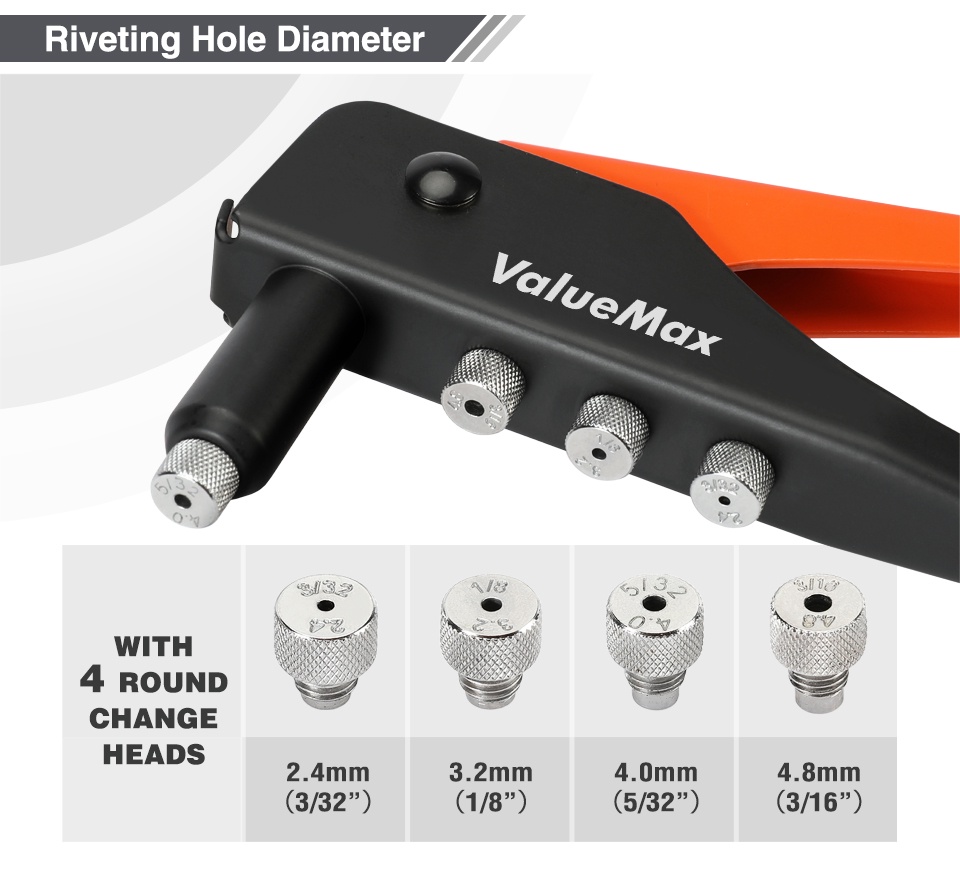 Valuemax 200 Riveter pliers, nut, rivet, rivet pliers with manual shot ...