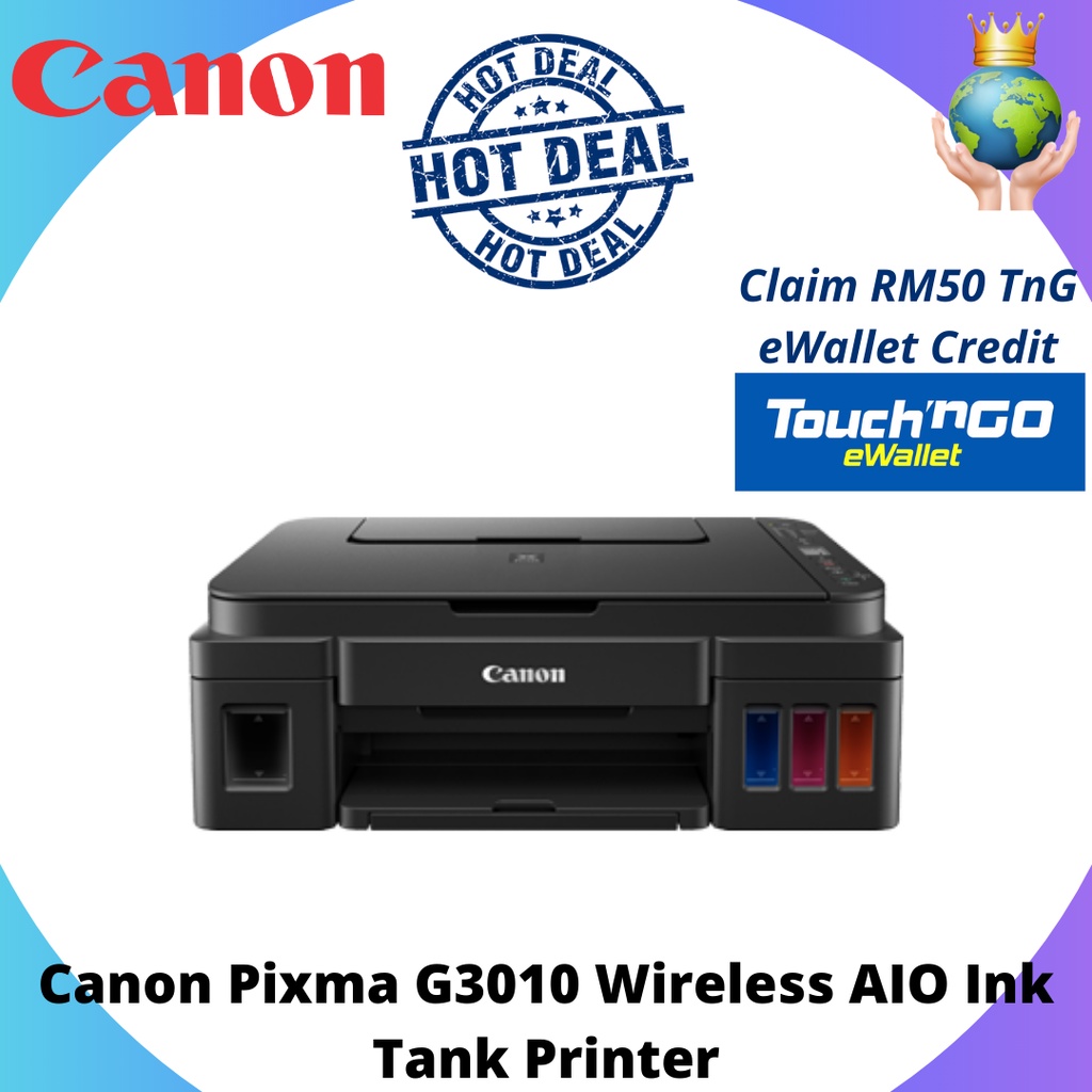 Printer A4 Canon PIXMA G3010 Wireless All-In-One Ink Tank Printer ...