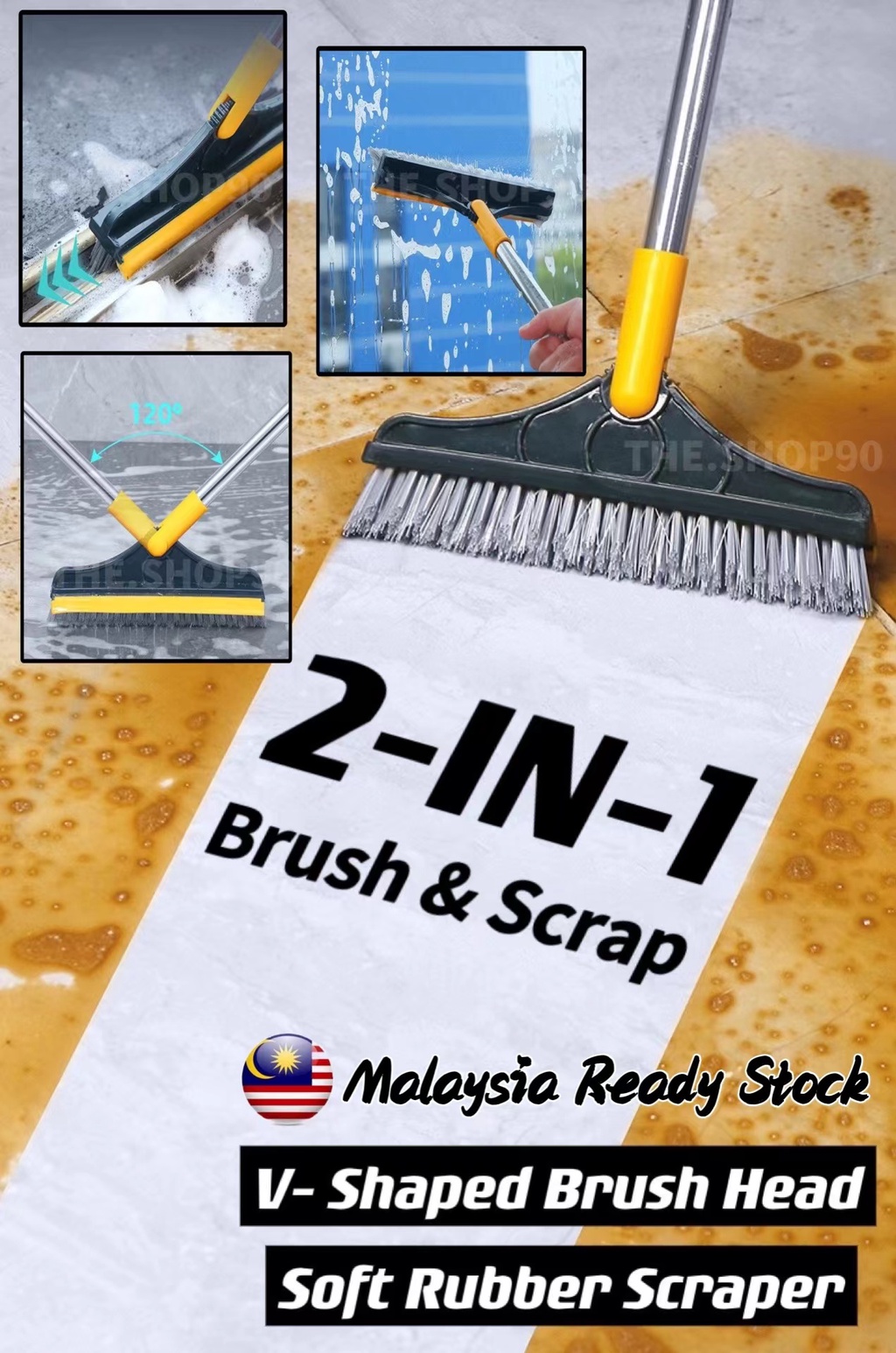 Magic broom Floor brush Cleaning brush 2 in 1 V shape scrub gap Berus ...