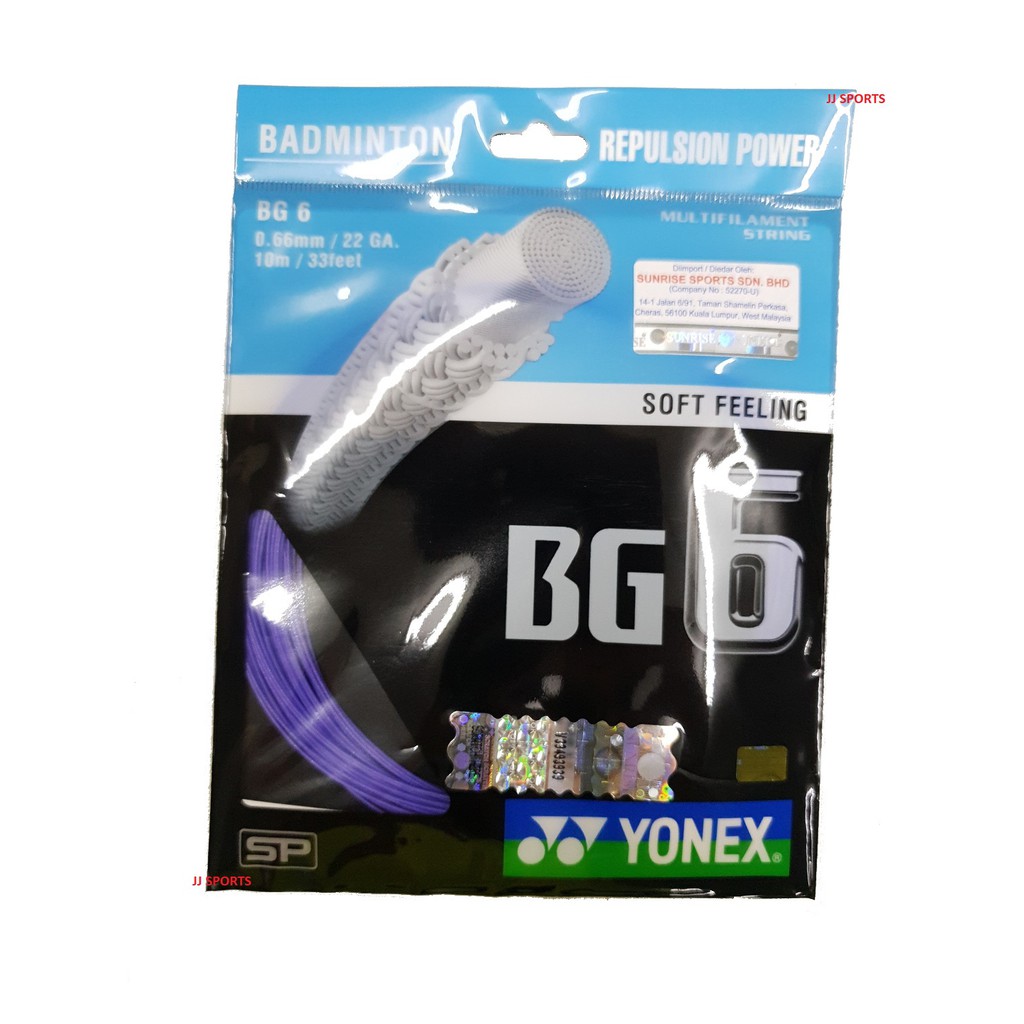 YONEX BG6 STRING (ORIGINAL SUNRISE SPORTS) | Shopee Malaysia