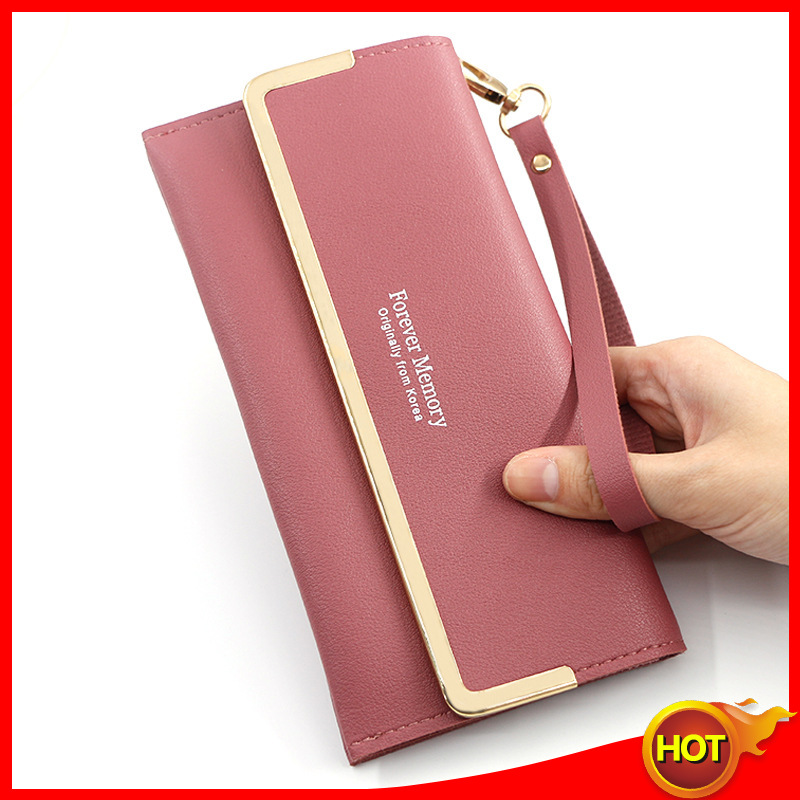 Forever Young Women's long purse Fashion metal edge women's long large ...