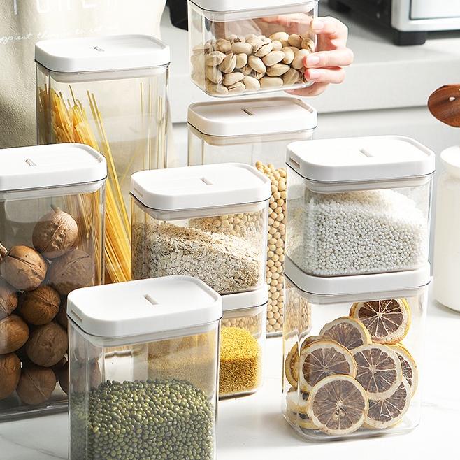 (Zen) White Airtight Canister food container Clear Box Paste Box food ...
