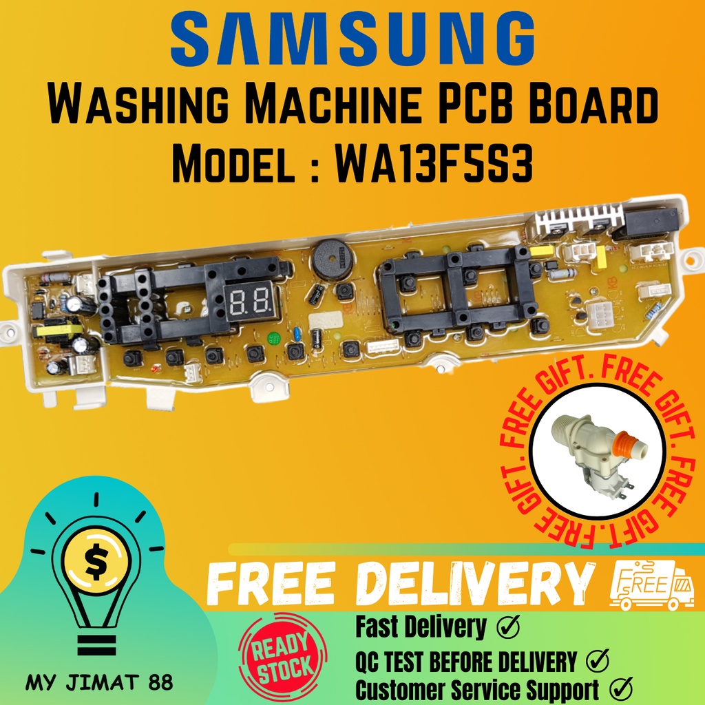 SAMSUNG WASHING MACHINE PCB BOARD + Free Inlet Valve -WA13F5S3 | Shopee ...