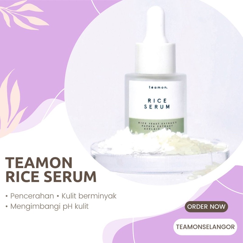 Teamon Rice Serum (Pencerahan/Sunburn/Kusam/Penuaan) | Shopee Malaysia
