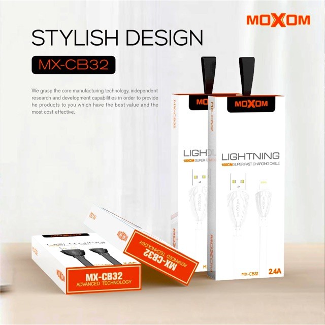 MOXOM MX-CB32 CHARGING CABLE ORI 2.4A 1 METER FAST CHARGING | Shopee ...