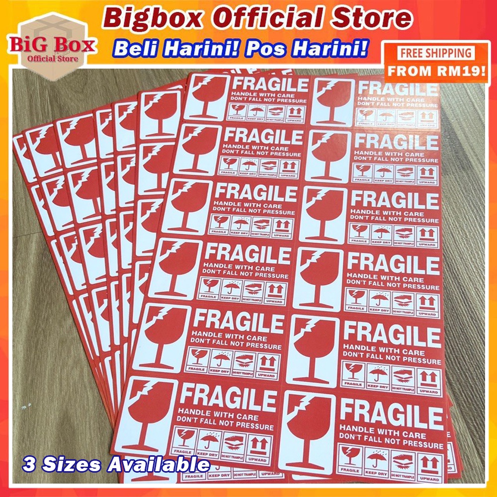 (100pcs) Fragile Sticker & Fragile Tape Fragile Label Warning Label ...