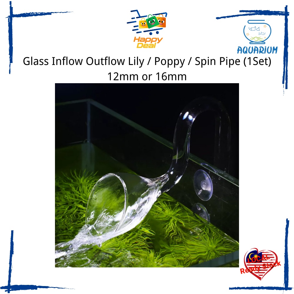Aquarium Glass Lily/Poppy/Spin Pipe | Stylish Filtration | Perfect for ...