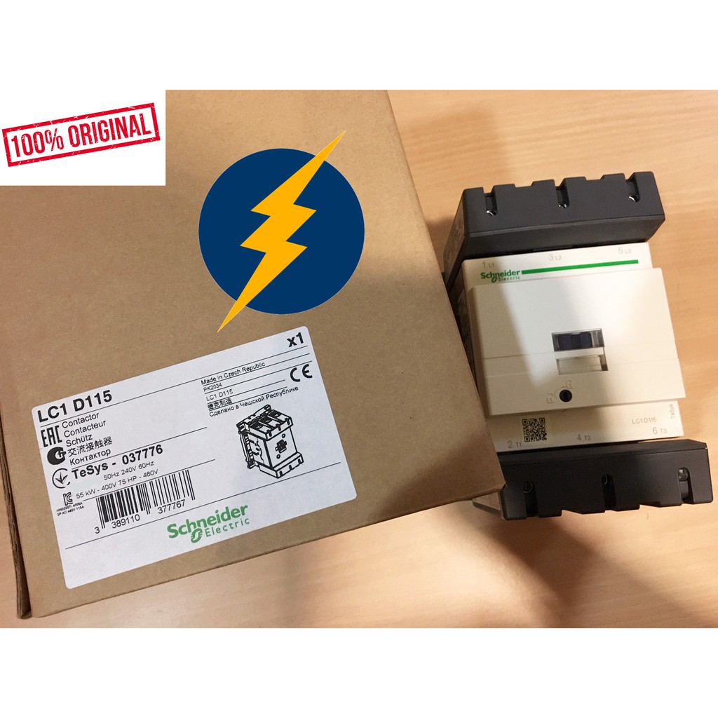 Schneider LC1D115 Contactor 115AMP 3Pole AC ( LC1D115E7 LC1D115F7 ...