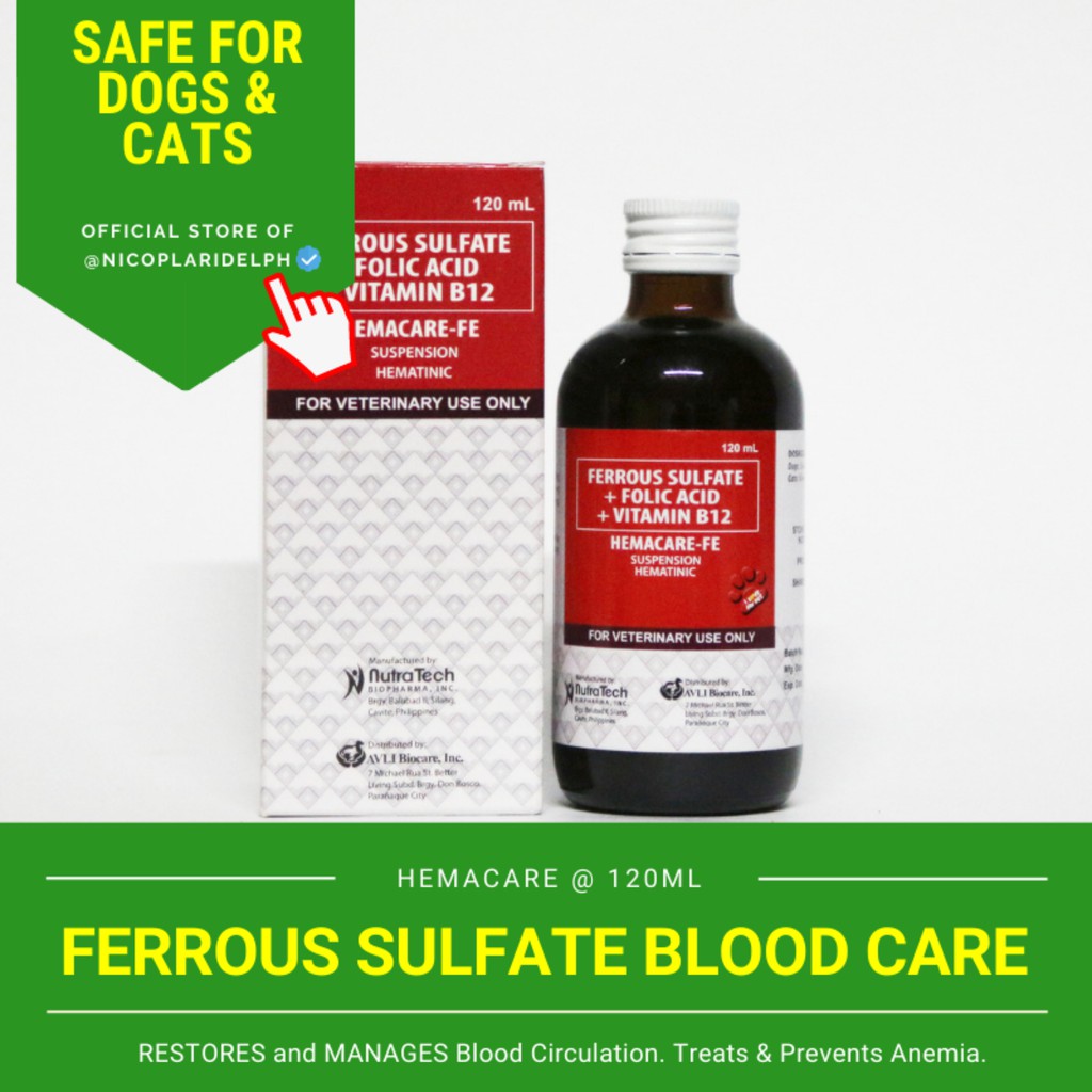 Hemacare FE with Ferrous Sulfate, Folic Acid and Vitamin B12 for Anemia ...