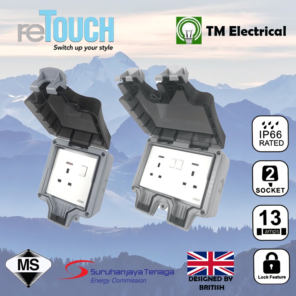 [SIRIM] reTouch Wall Switch & Socket IP66 Weather Water Proof Cover ...