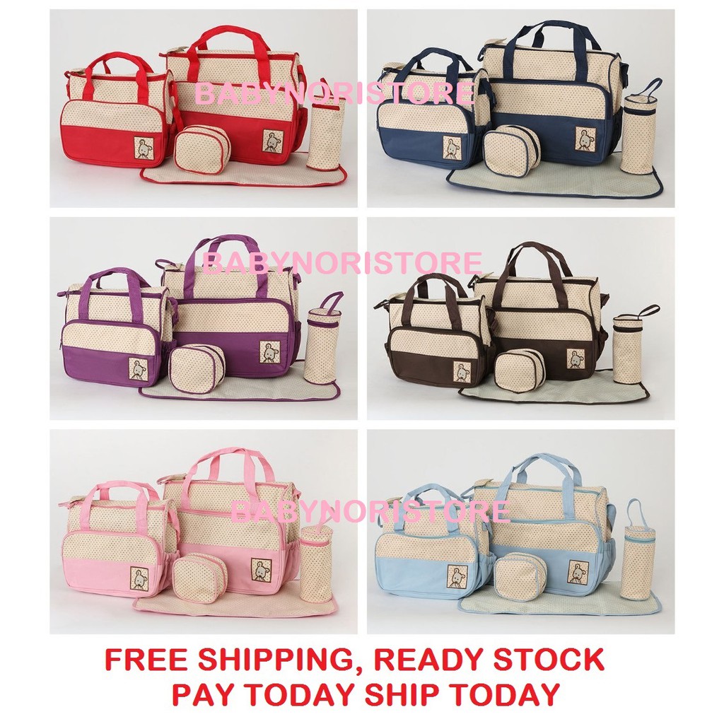 Beg bayi 5 dalam 1 (5 barang 1 harga) Beg baby / bag bayi beg lengkap ...