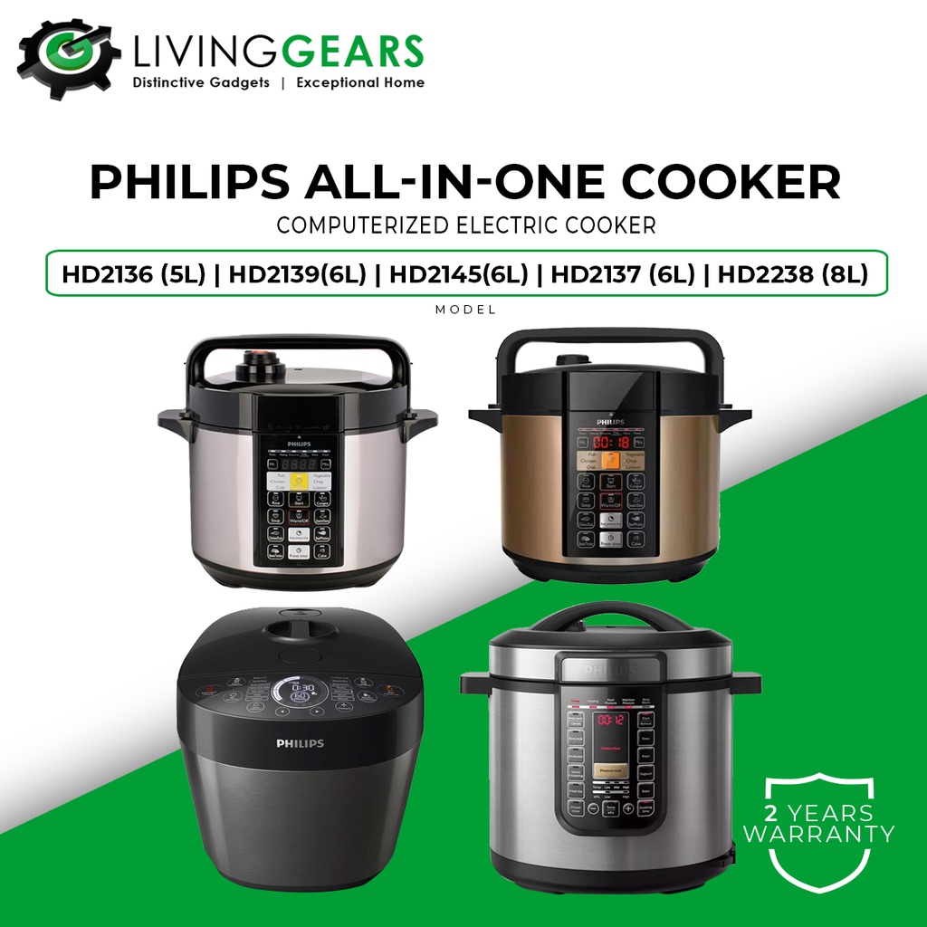 Philips Computerized Electric Pressure Cooker HD2133 (5L)/HD2139 (6L ...