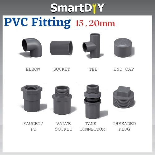 PVC Fitting Connector 15mm 20mm Socket Elbow Tee PT Socket Valve Socket ...