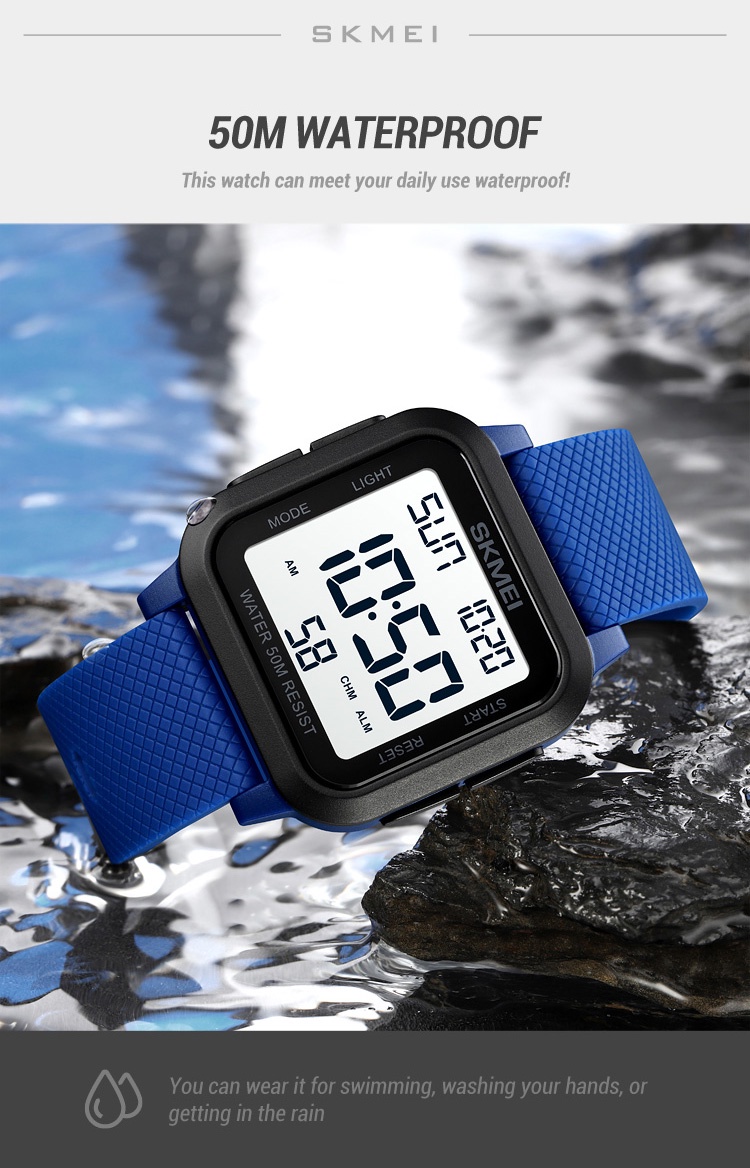 SKMEI 1894 Men Women Waterproof Sport Watch Digtal LED Light Display ...