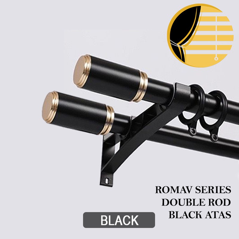 LANGSIR RUMAH ROMA Design DOUBLE Layer Complete Set Aluminium Curtain ...