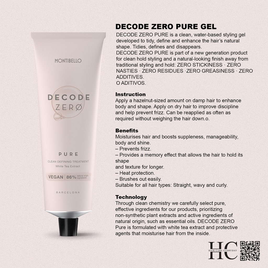 Montibello Decode Zero Essential Shampoo 300ml And Balm 250ml And Pureclean