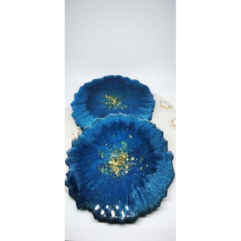 epoxy resin coaster / alas cawan (blue lagoon) | Shopee Malaysia