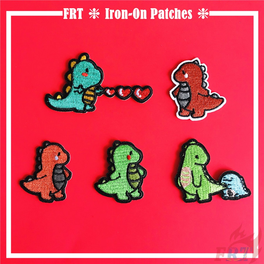 ☸ Cute Cartoon Animals：Dinosaurs Iron-on Patch ☸ 1Pc Diy Iron on Sew on ...