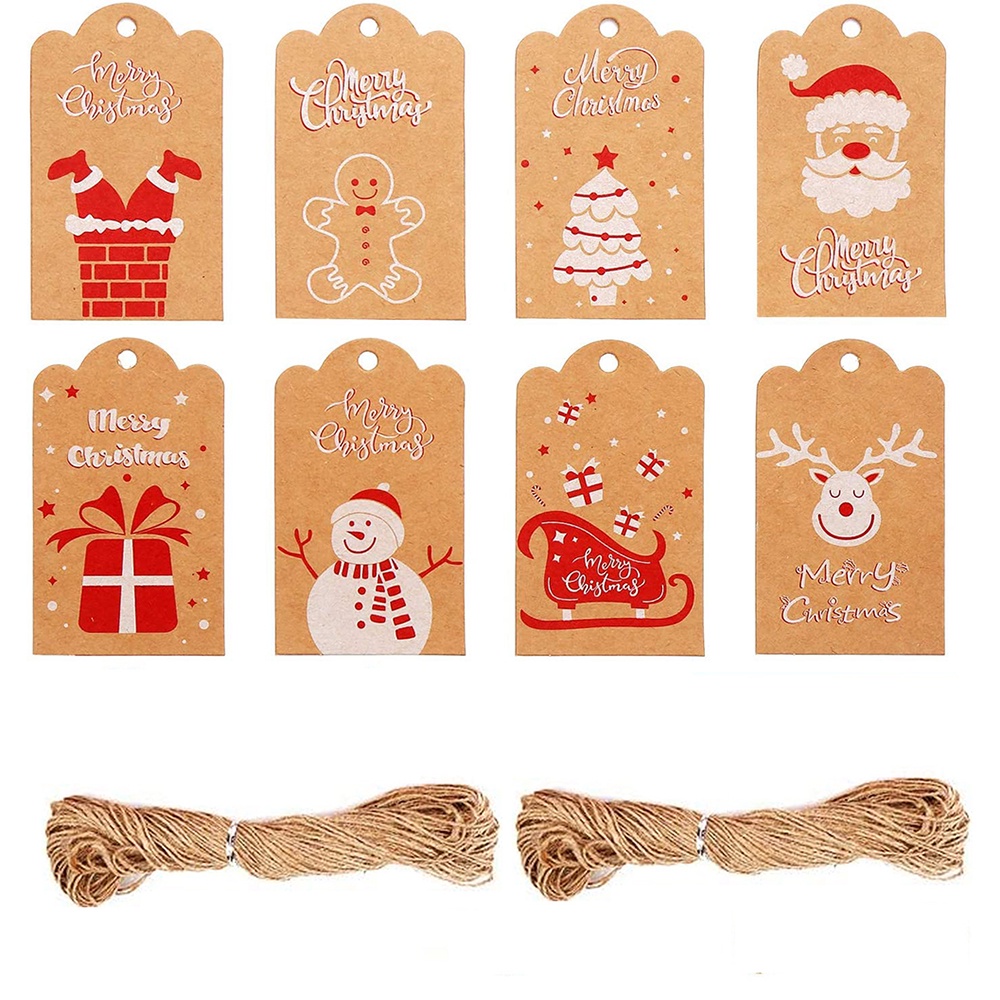 100pcs/Pack Handmade Kraft Paper Tags Gift Tags For Christmas ...