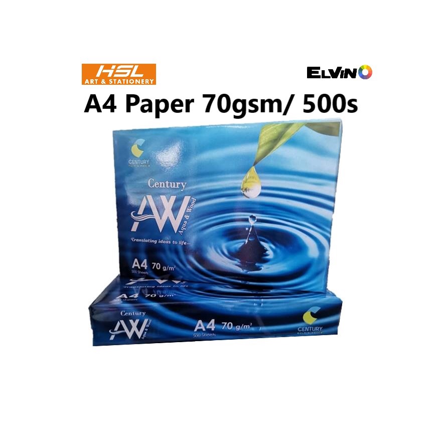 A4 PAPER 70gsm 500 Sheets/ream CENTURY Pulp & Paper Photocopy and ...