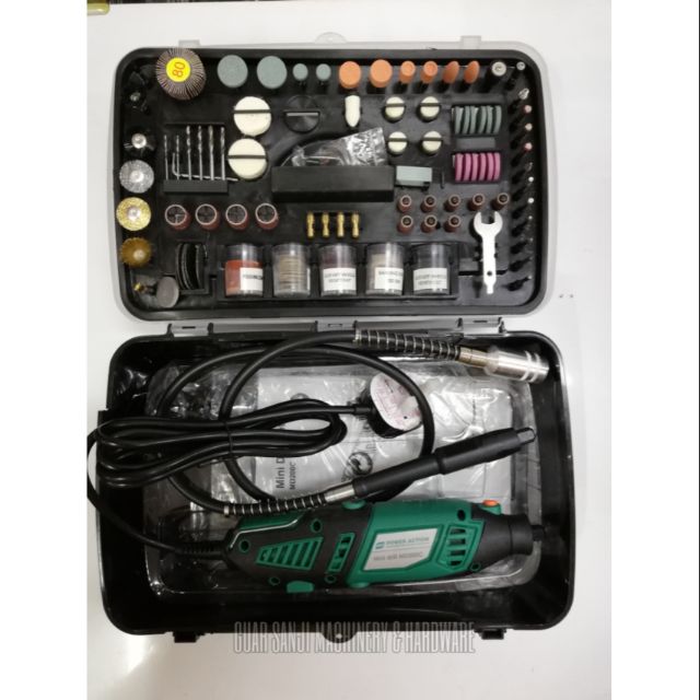 POWER ACTION ELECTRIC MINI DRILL COMPLETE SET MD200C | Shopee Malaysia