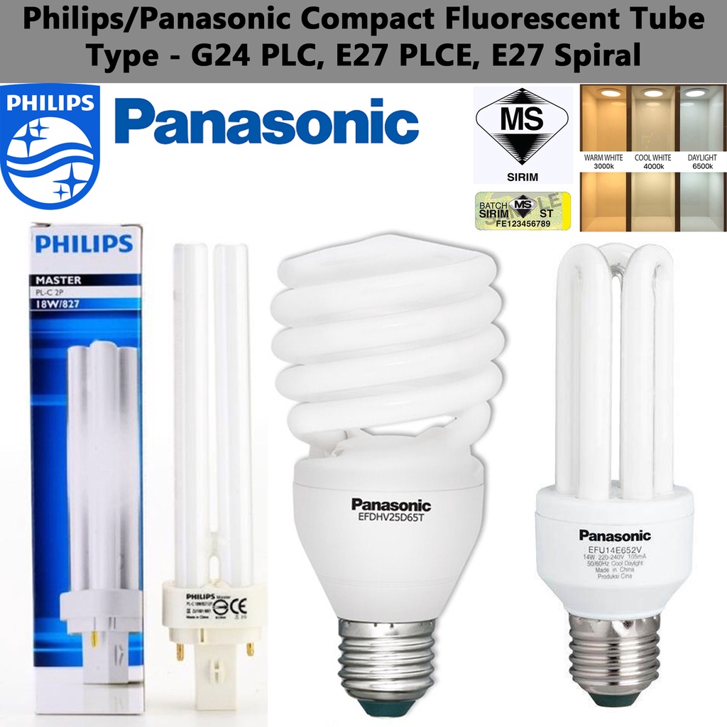 Philips/Panasonic Mentol Pendarfluor Fluorescent Kompak [G24 18W PLC ...