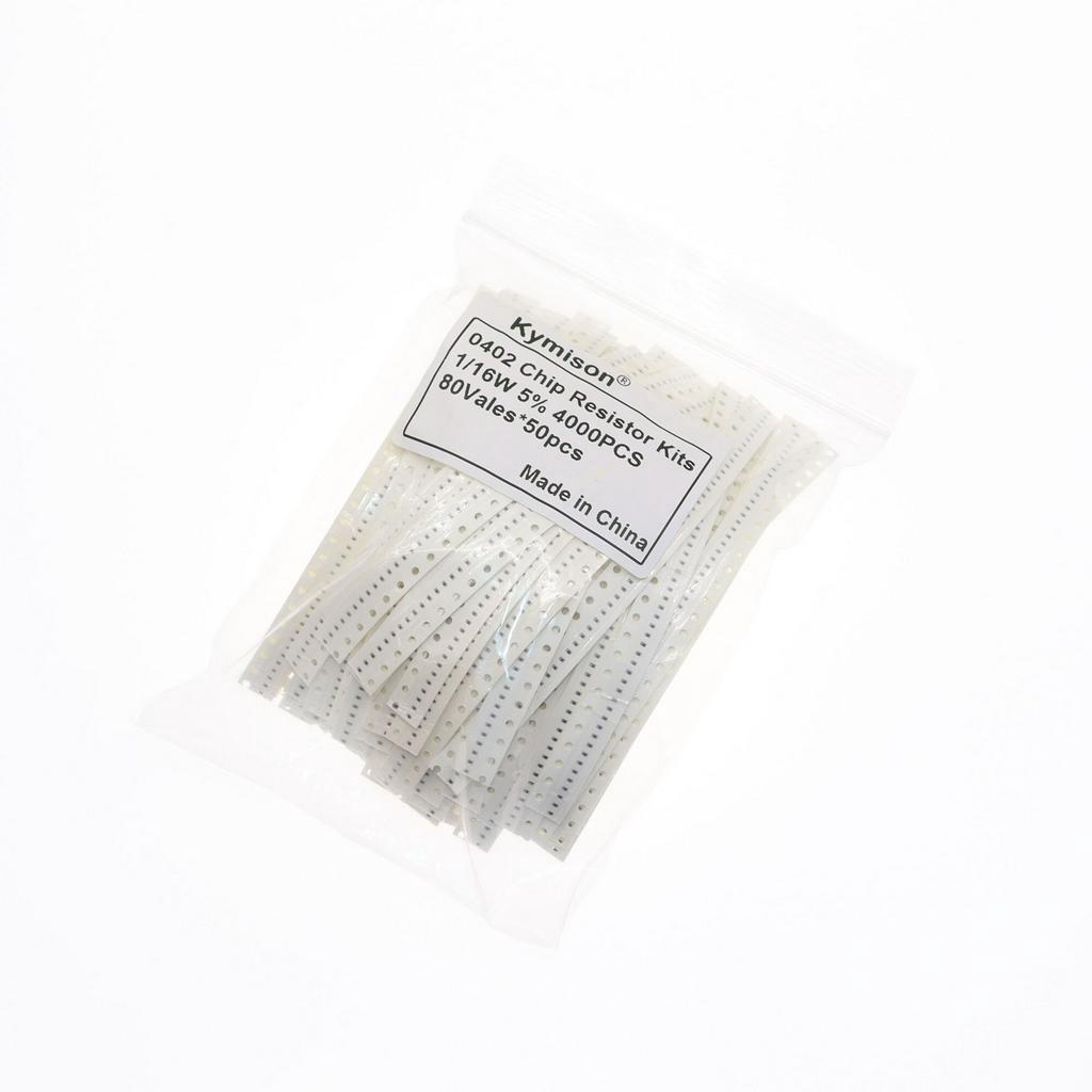 4000pcs 0402 Chip Resistor Kits Sample Kit 10R~1M 80values of 50pcs ...