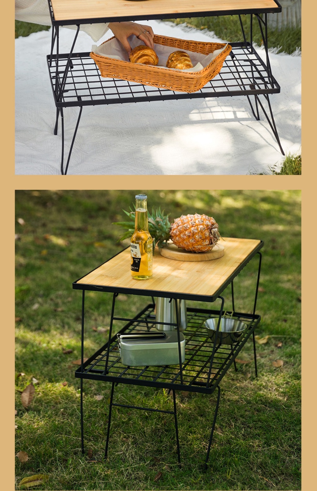 Meja Khemah Barbeku/Customizable Foldable Camping Table BBQ Grill Solid ...