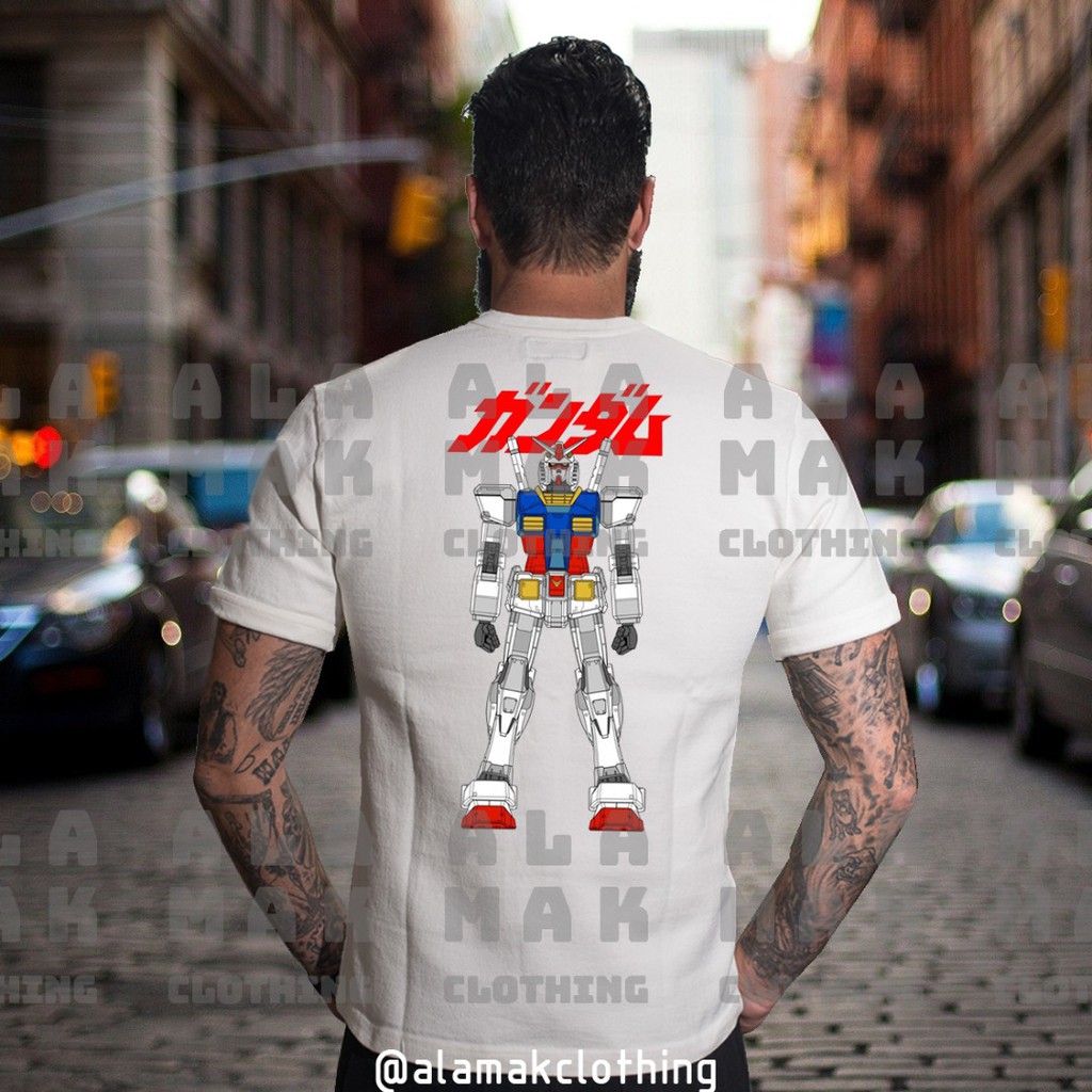 🔥PROMOSI HEBAT🔥 GUNDAM ROBOT ANIME CARTOON FRONT & BACK BAJU LELAKI ...
