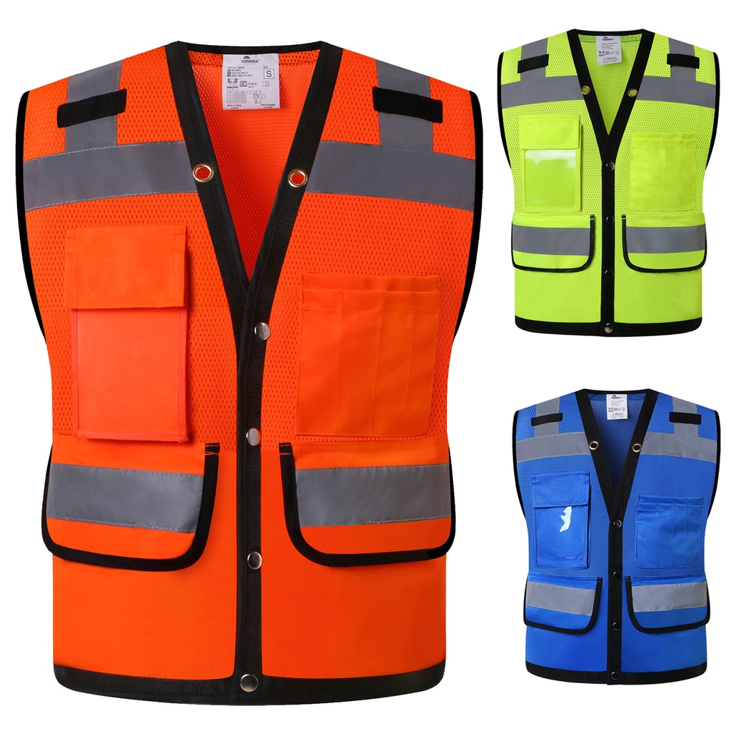 Hi Vis Safety Vest Orange Reflective Work Vest for Warehouse ...