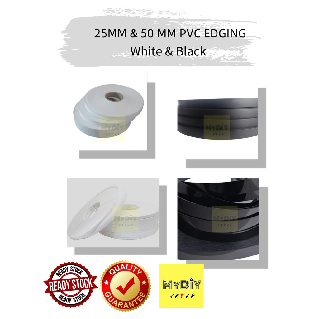 Sisi Papan Pintu PVC Edging 25mm / 50mm (White & Black) | Shopee Malaysia