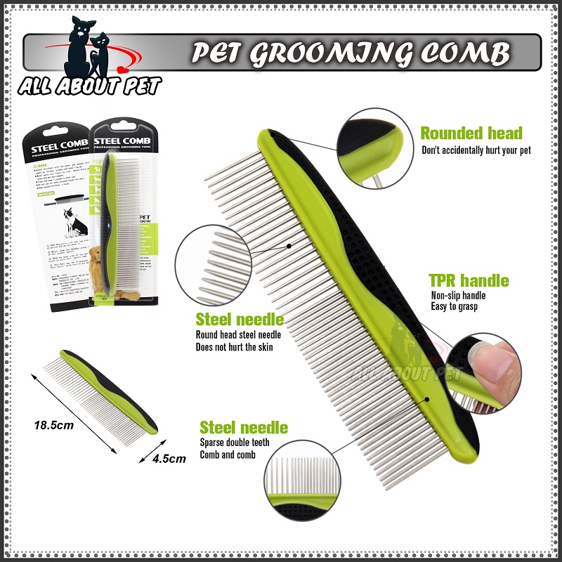 Pet Comb Dog Comb Grooming Comb Stainless Steel Different Spaced ...