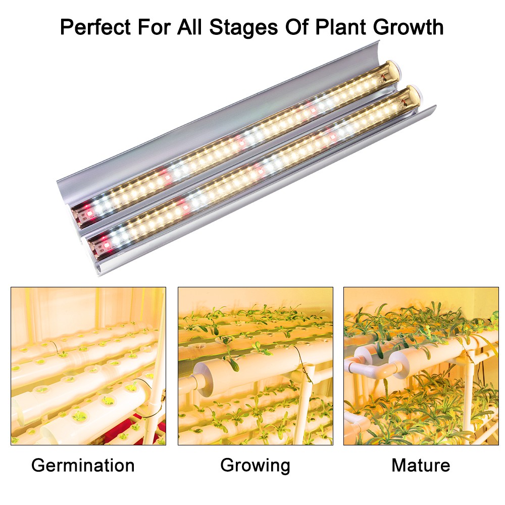 CM300W LED Grow Light T5 LED Grow Tubes LM281B LEDs 2FT Actual 30W Sunlike Grow Lamp Full ...